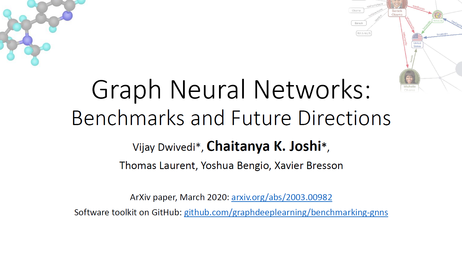Graph Neural Networks: Benchmarks and Future Directions | Chaitanya K ...